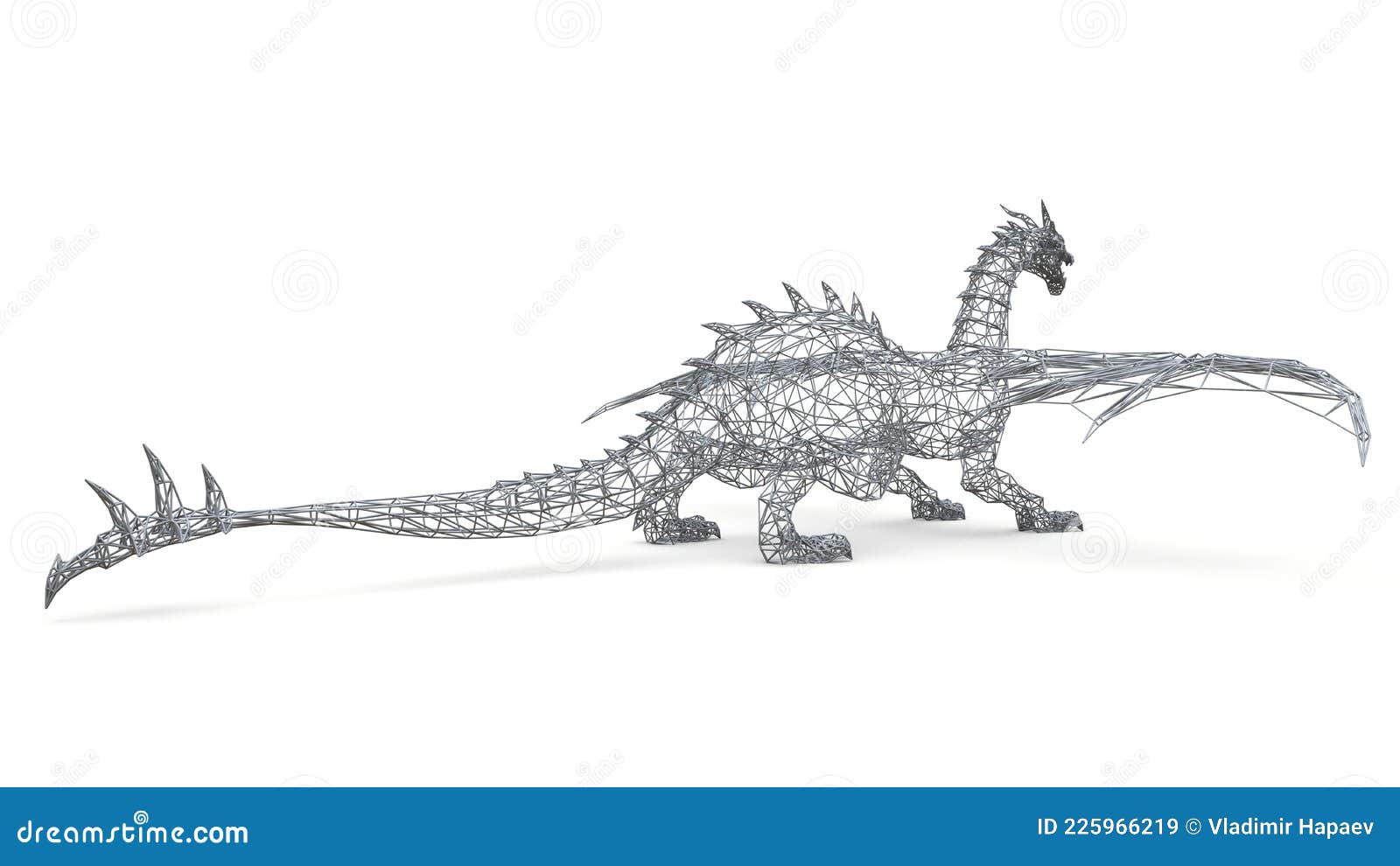 Big Dragon Stands on the Ground. Three-dimensional Illustration of the ...