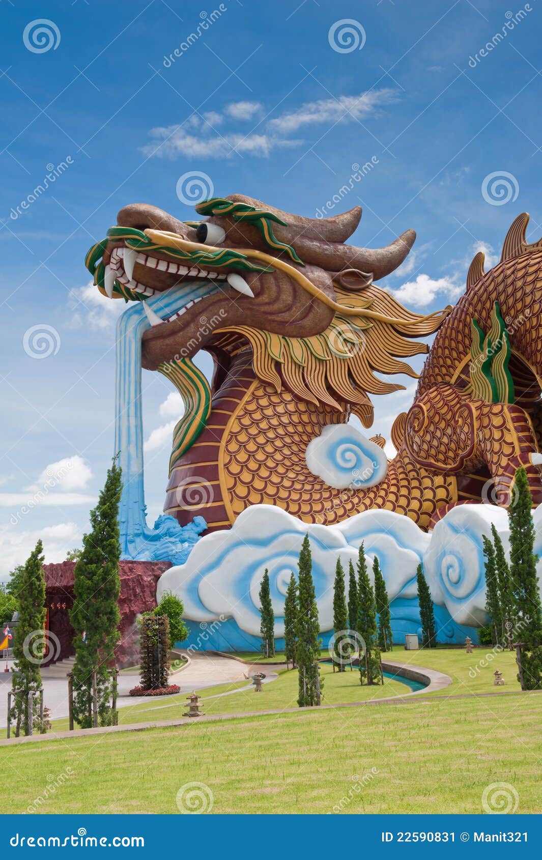 Big Dragon Statue stock image. Image of gold, built, religion - 22590831