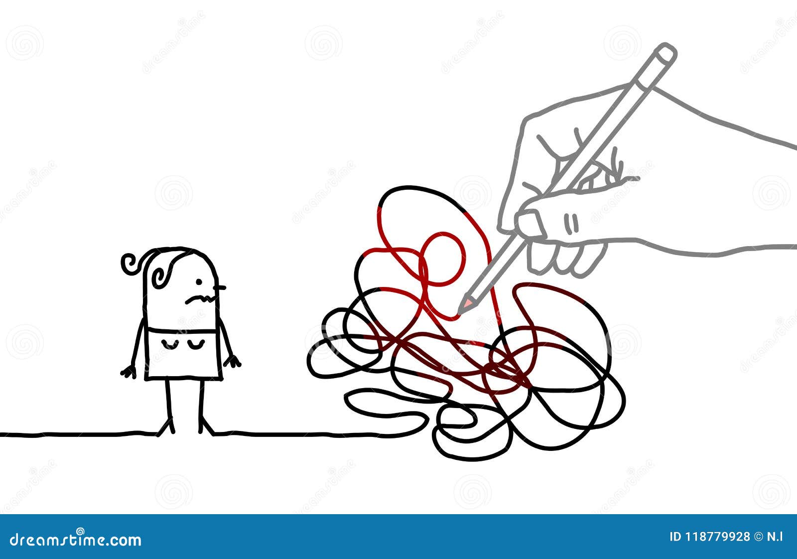 Cartoon Cat Tangled In Yarn. Vector Illustration | CartoonDealer.com ...