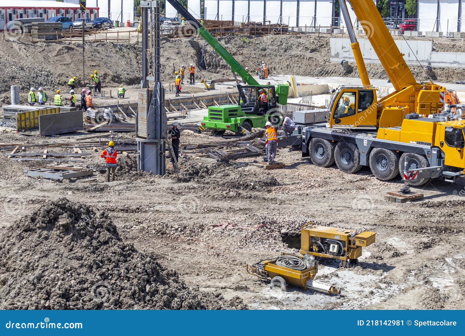Construction Work On The Installation Of A Wind Power Plant. High ...
