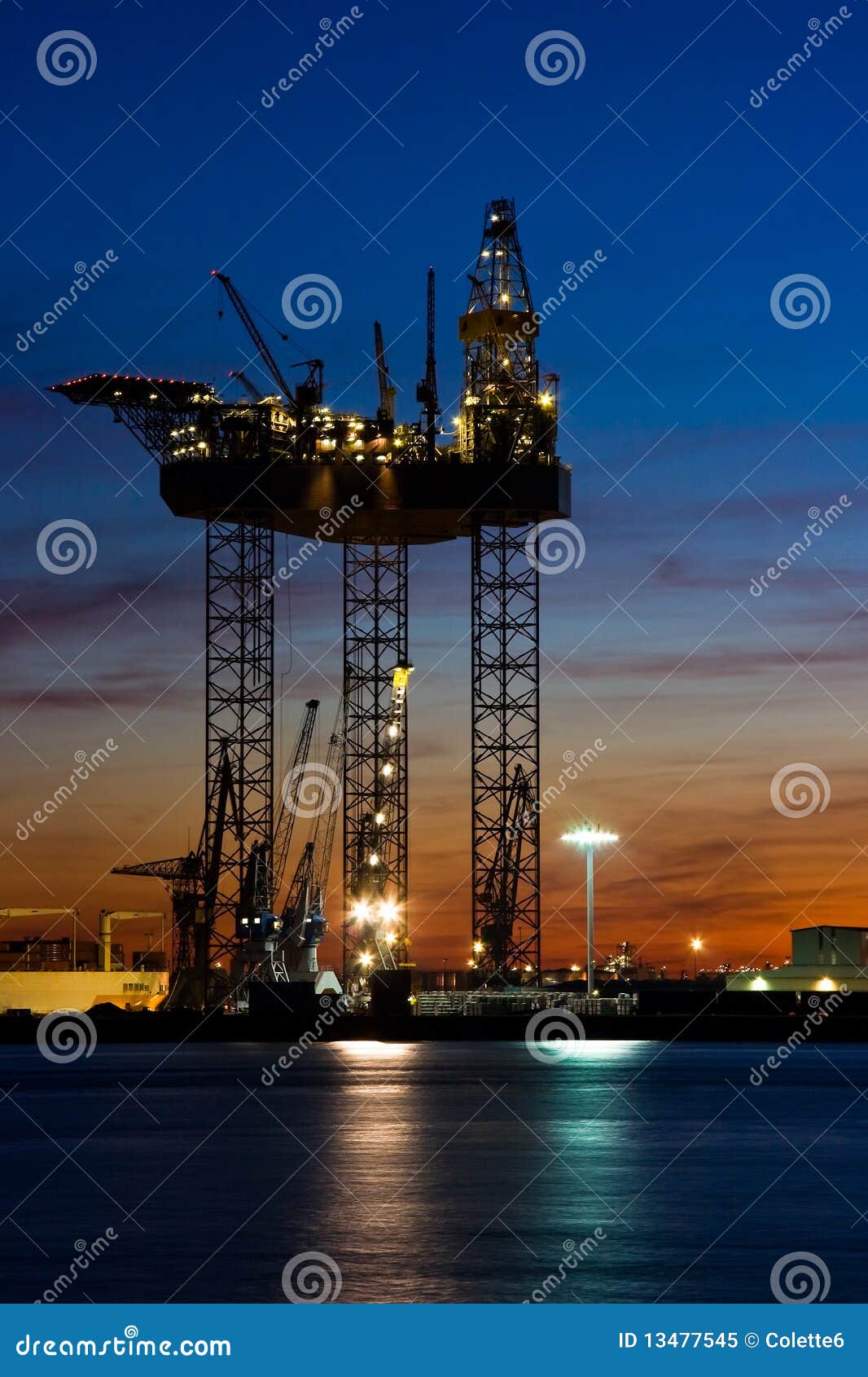 Big Drilling Platform in Dock Stock Image - Image of crane, dock: 13477545
