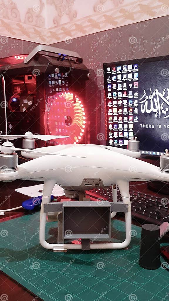 Large Drone Camera on the Work Table. Editorial Stock Photo - Image of ...
