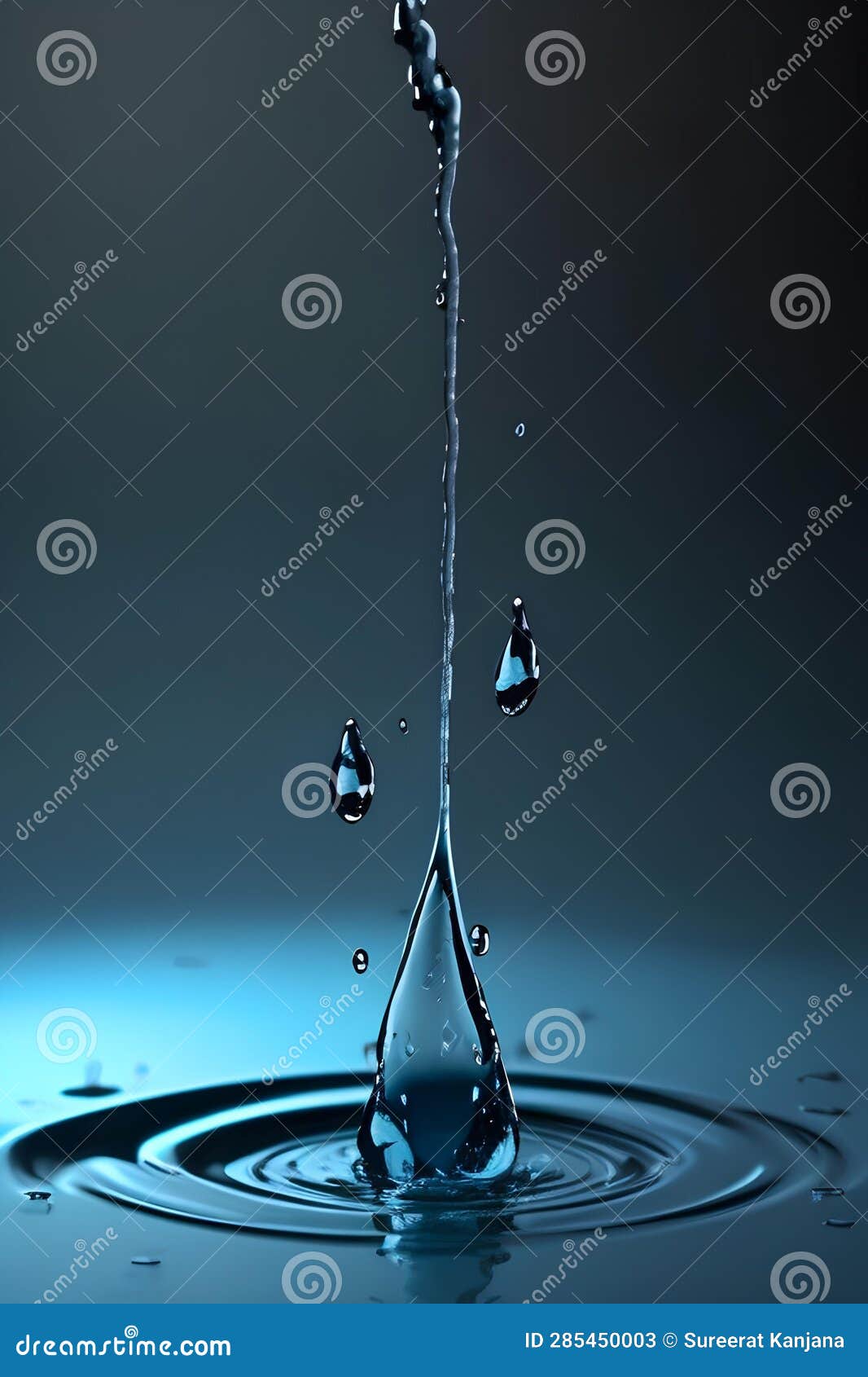 Big Drop of Water Falling on the Surface Water Stock Illustration ...