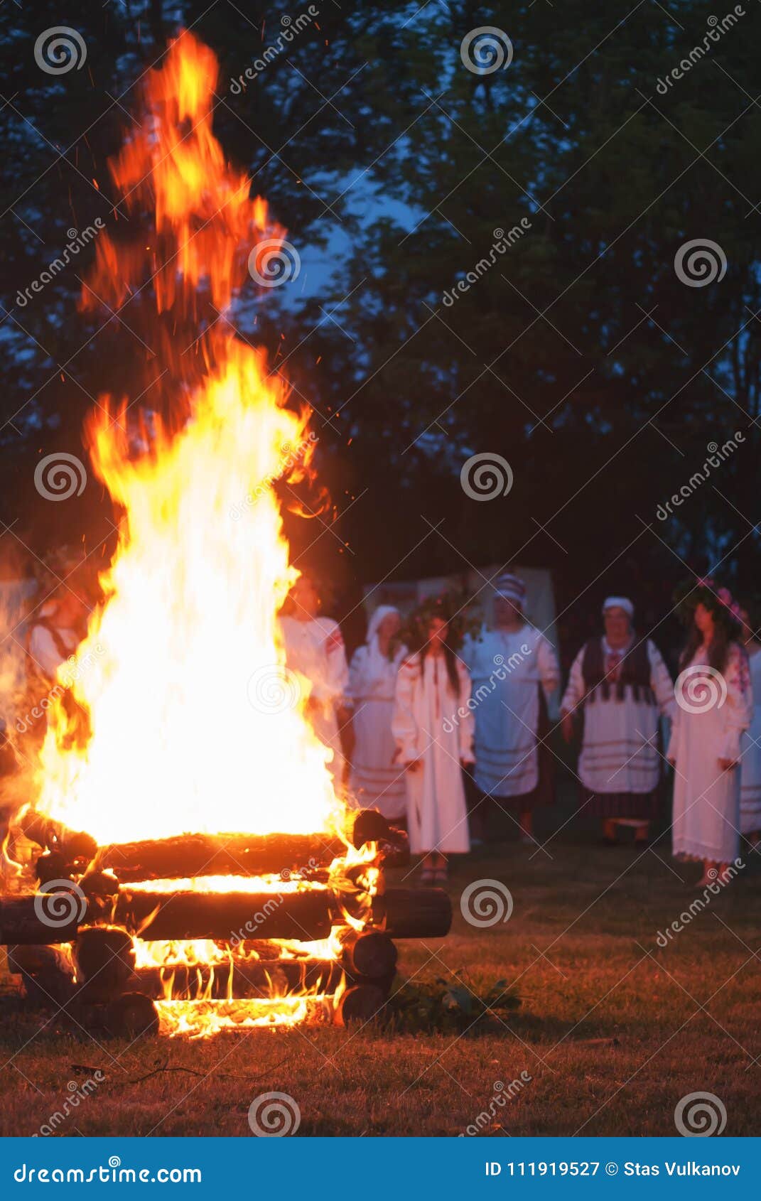Big Easter Bonfire, People Look at the Fire, Editorial Photography ...
