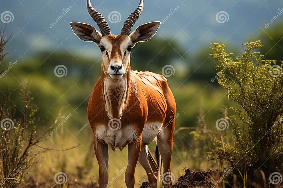 Big Eastern Bongo Antelope. Generative AI Stock Illustration ...