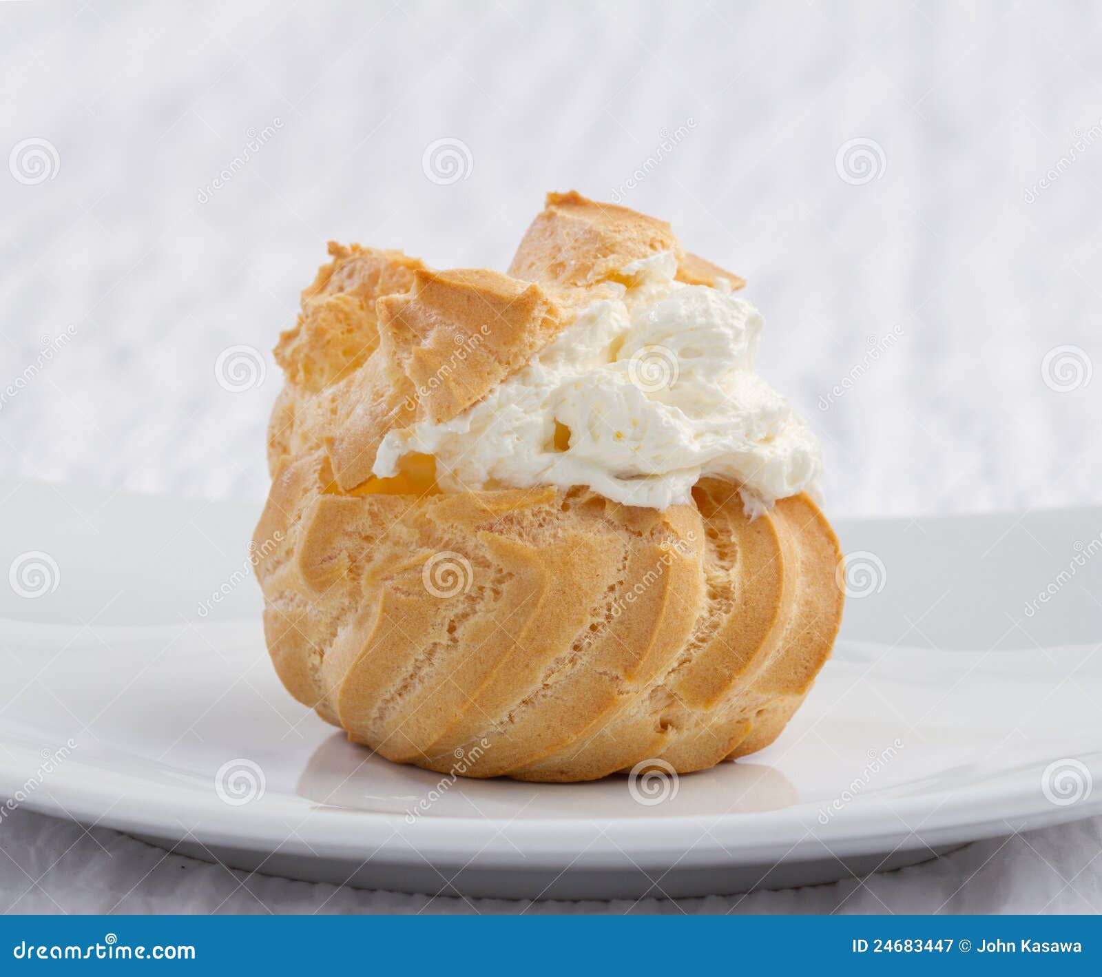 Big eclair isolated stock image. Image of meal, decoration - 24683447