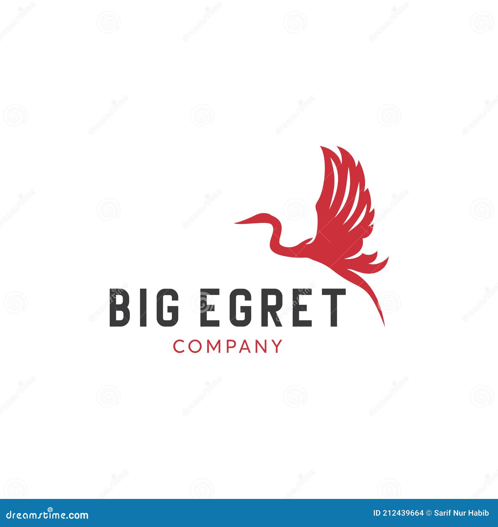 Big Egret Logo Design Template Inspiration Stock Vector - Illustration ...