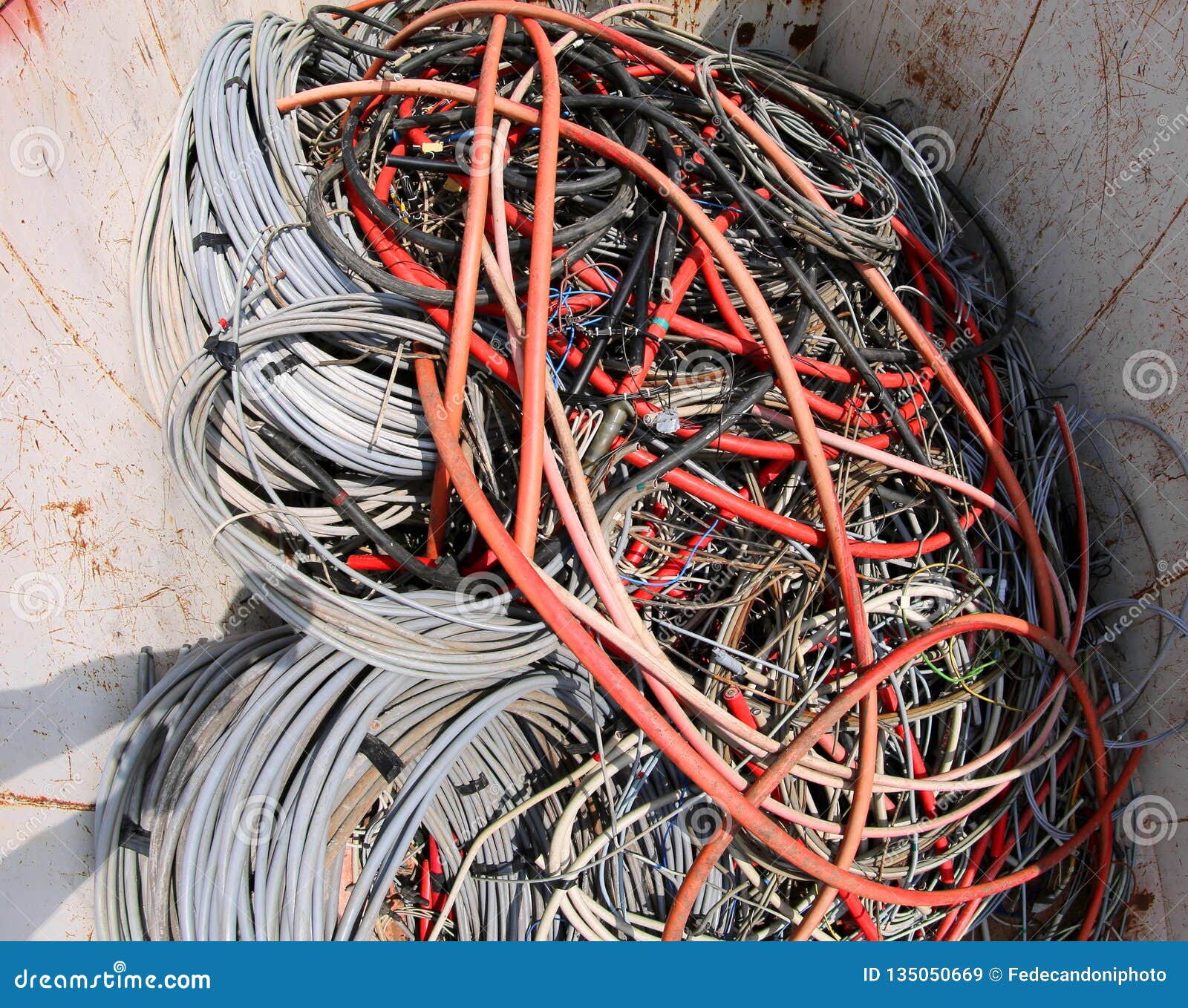 Big Electric Cables in a Container Stock Image - Image of chaos ...