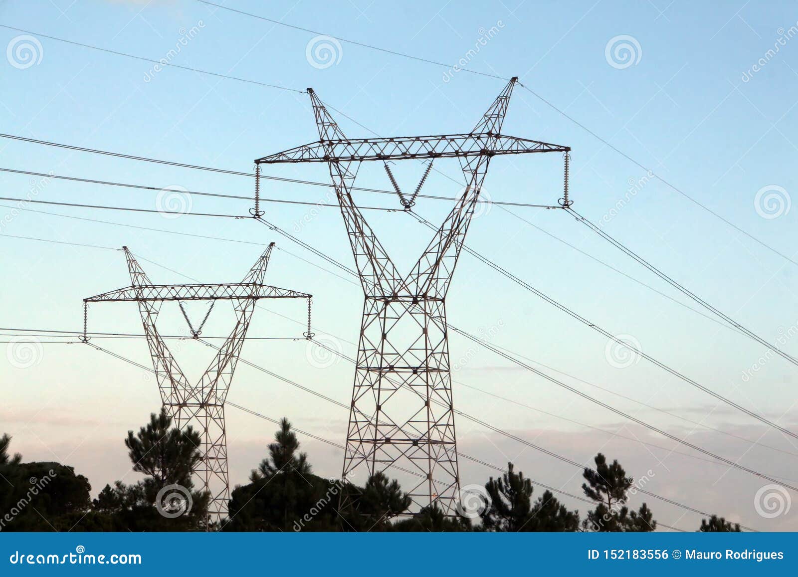 Big electricity towers stock photo. Image of tall, electrical - 152183556