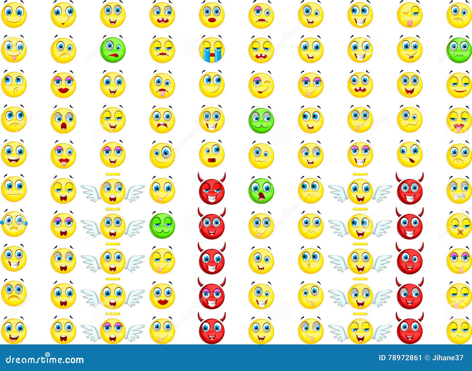 Big Emoticon Set for You Design Stock Illustration - Illustration of ...
