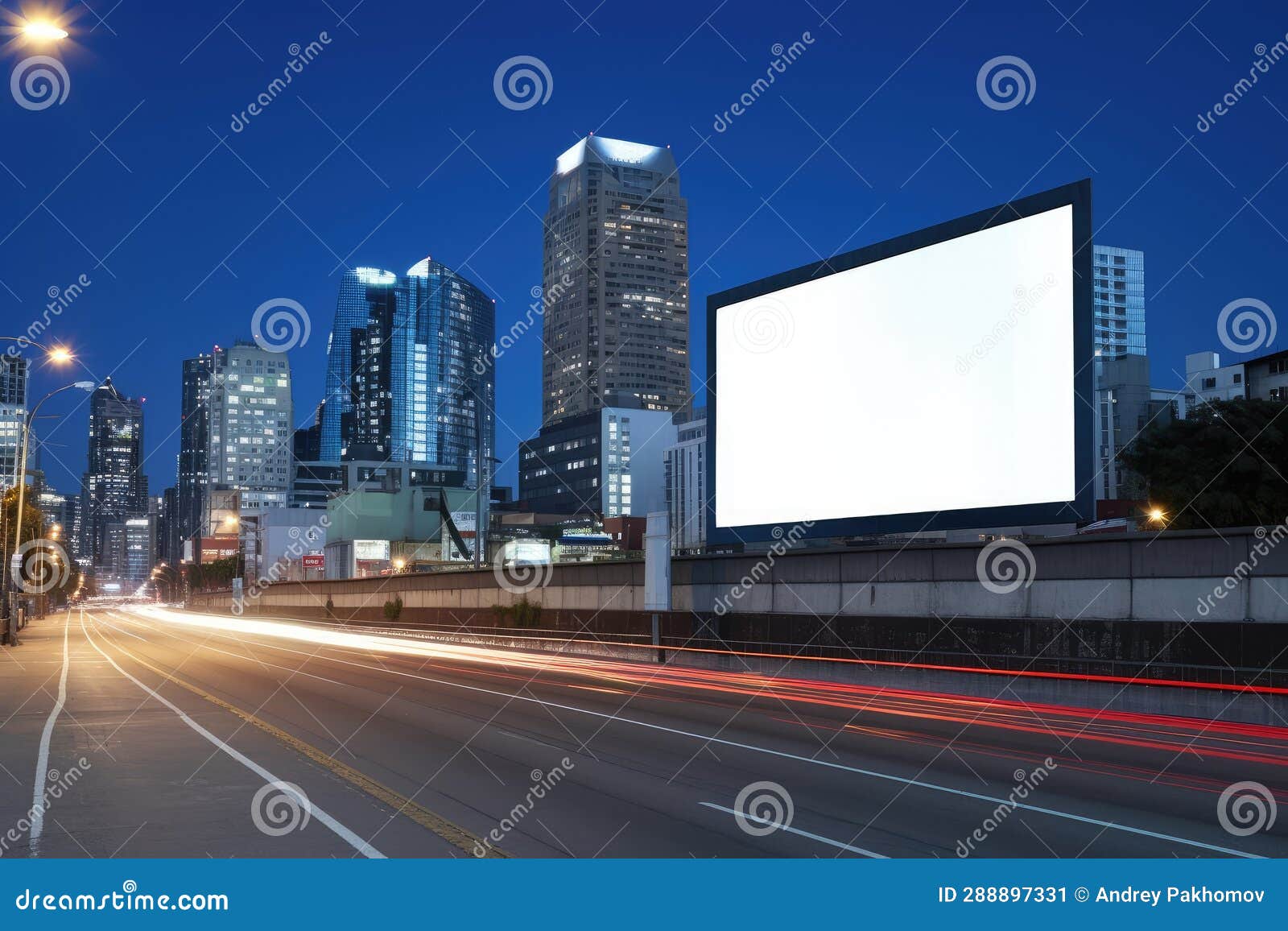 Big Empty Billboard in Big City, Empty Billboard with Copy Space for ...