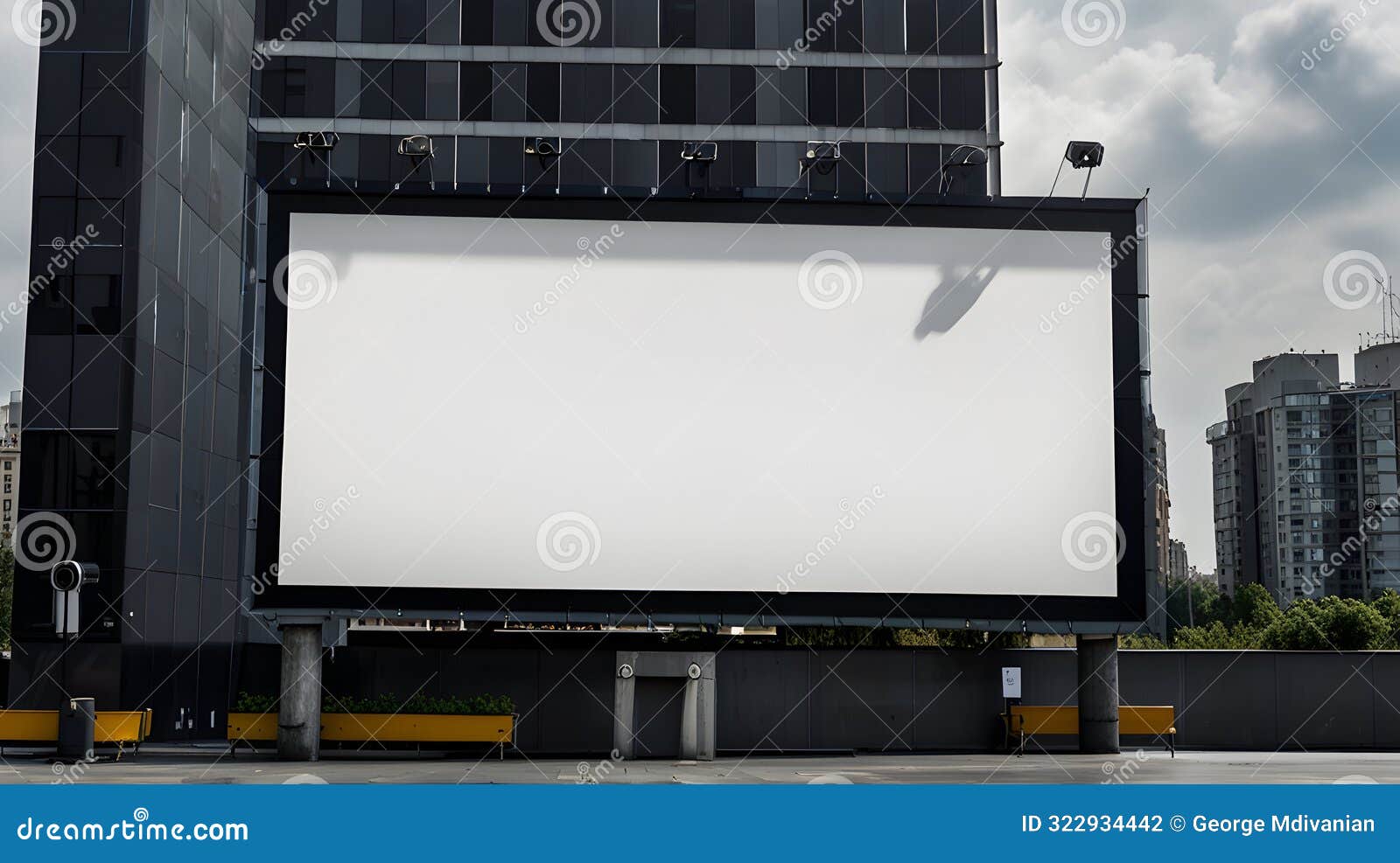Big Empty Billboard in the City Stock Illustration - Illustration of ...