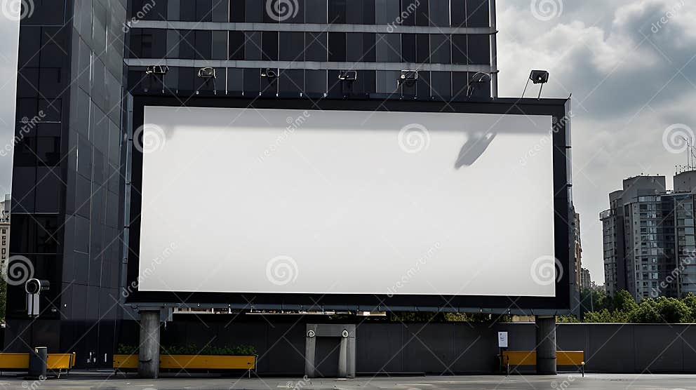 Big Empty Billboard in the City Stock Illustration - Illustration of ...