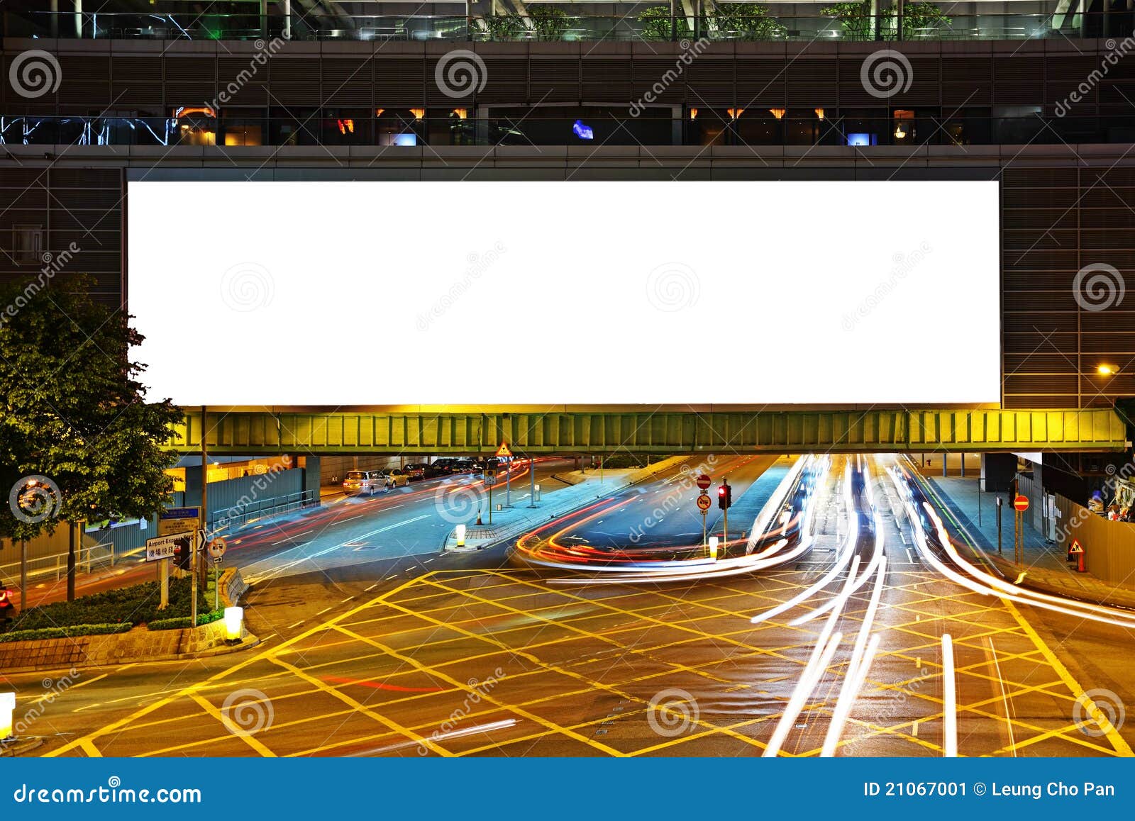 Big Empty Billboard at Night Stock Image - Image of marketing ...