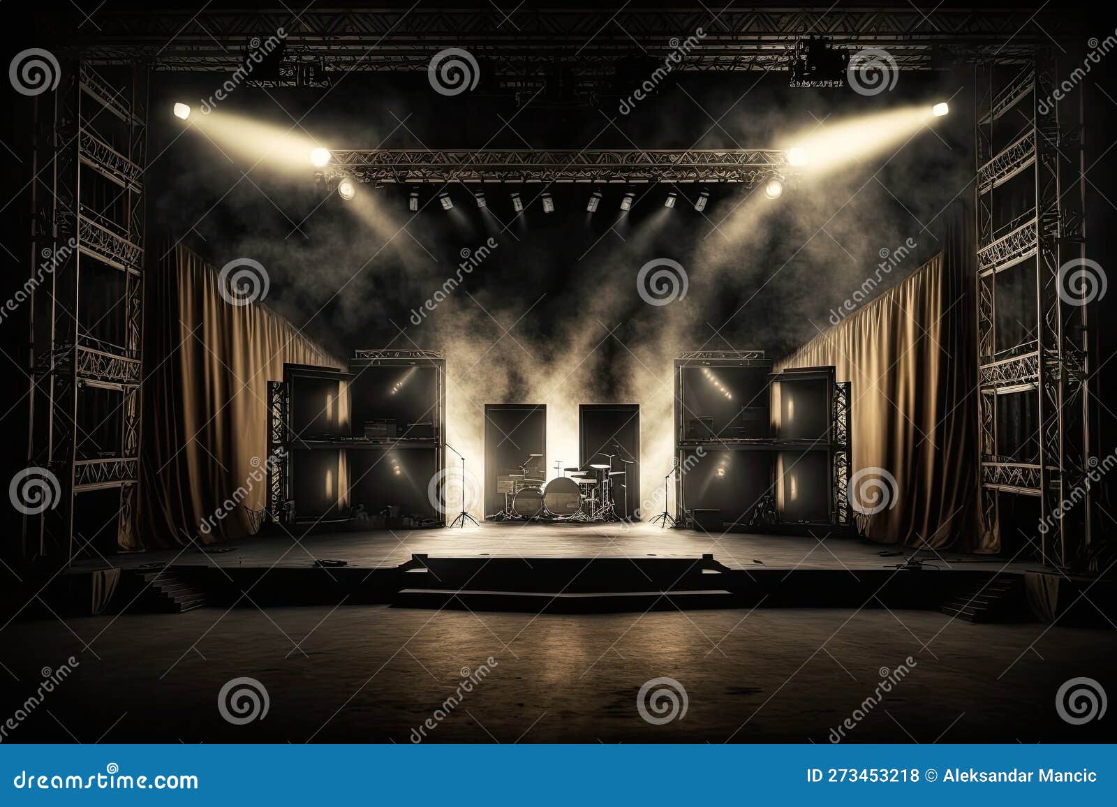 Empty concert stage stock illustration. Illustration of event - 273453218