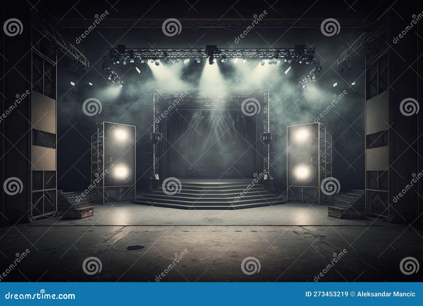 Empty concert stage stock illustration. Illustration of copy - 273453219