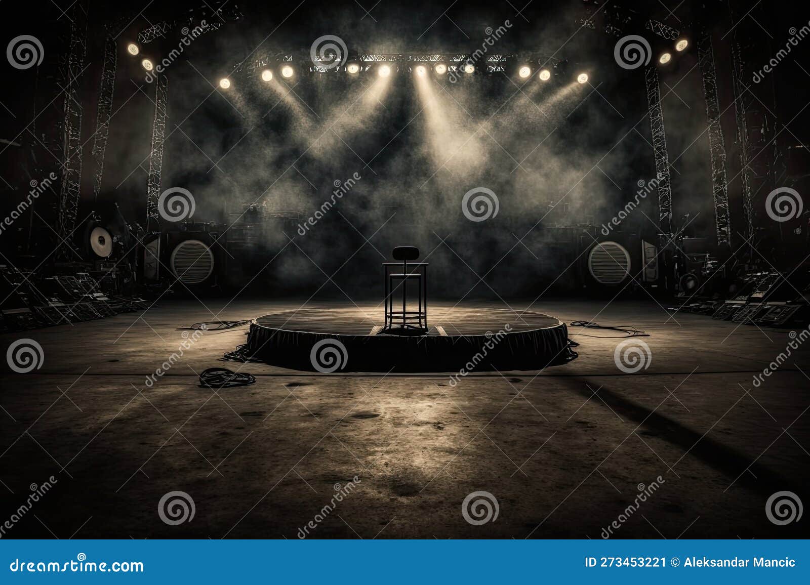 Empty concert stage stock illustration. Illustration of festival ...