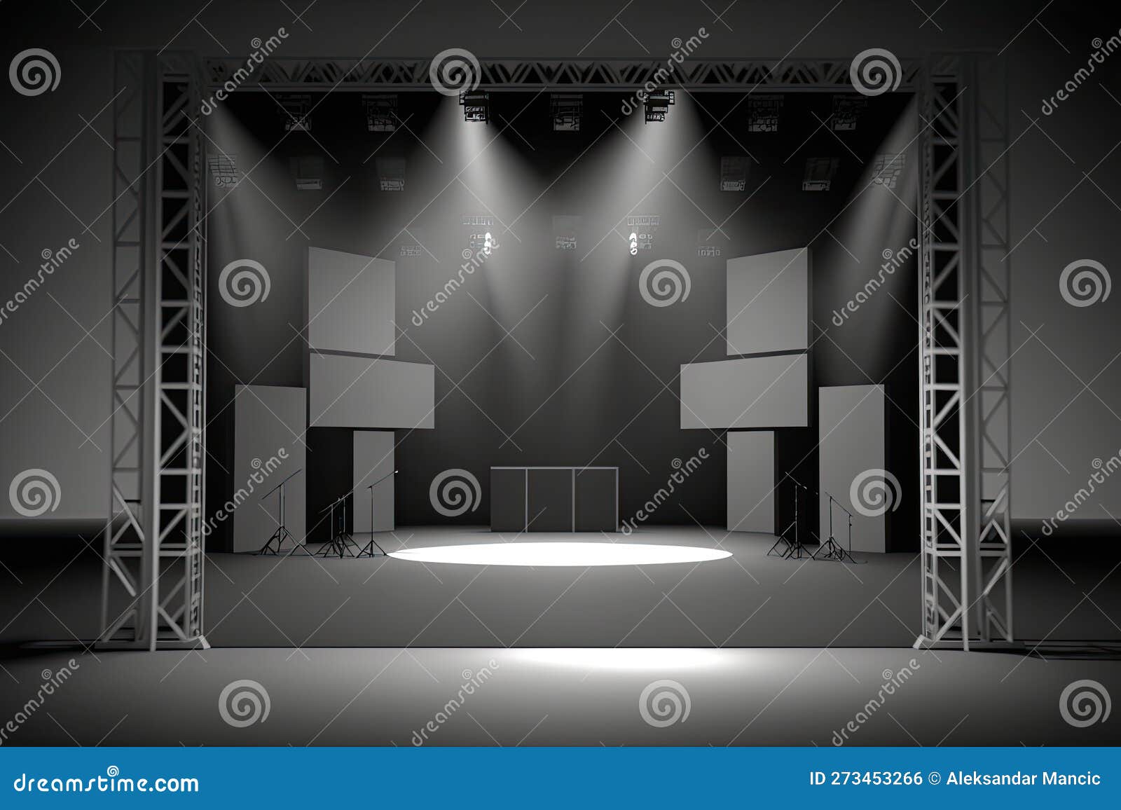 Empty concert stage stock illustration. Illustration of theatre - 273453266