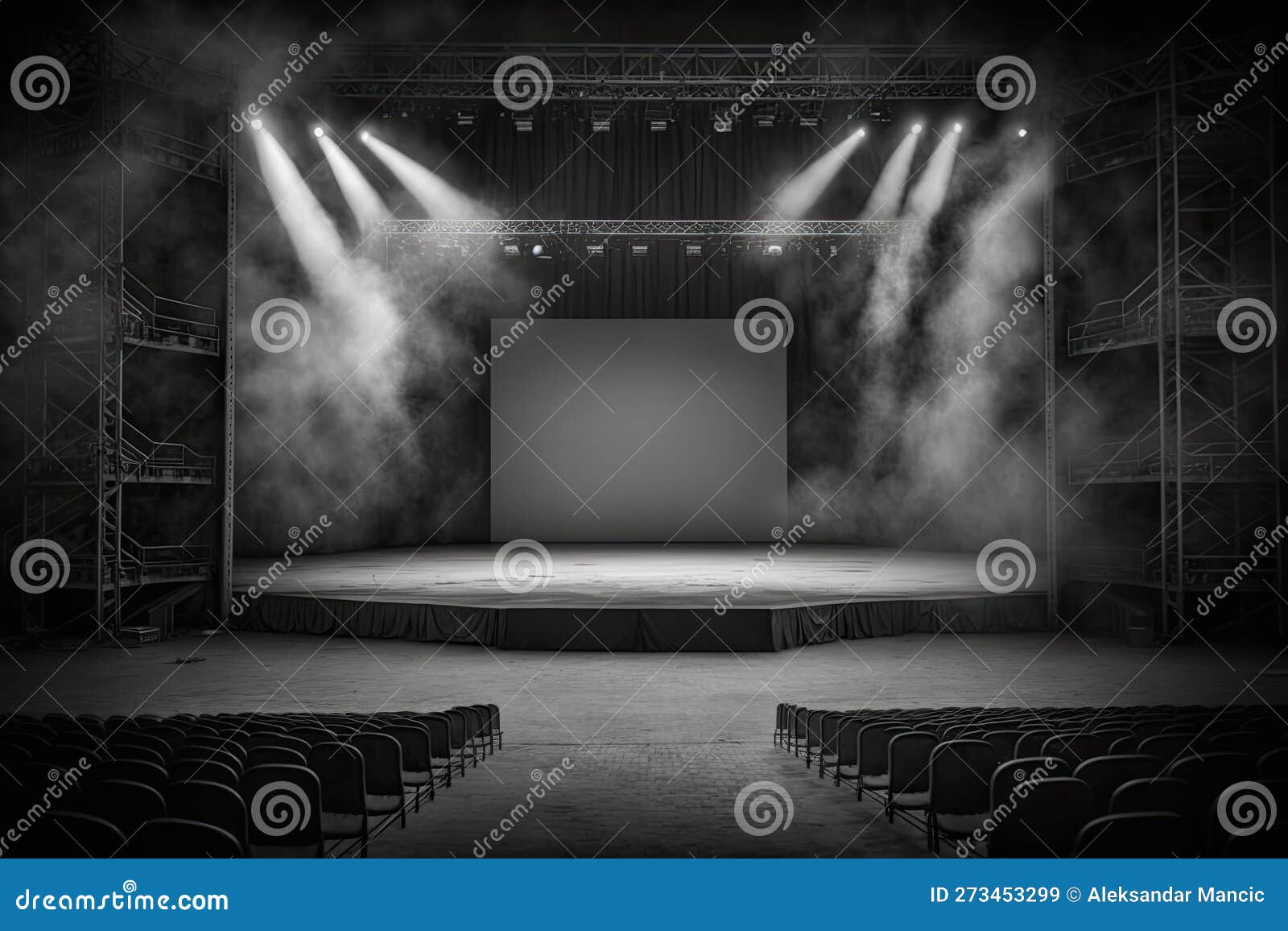 Empty concert stage stock illustration. Illustration of live - 273453299