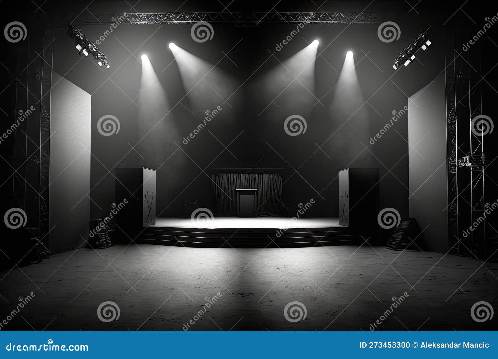 Empty concert stage stock illustration. Illustration of space - 273453300