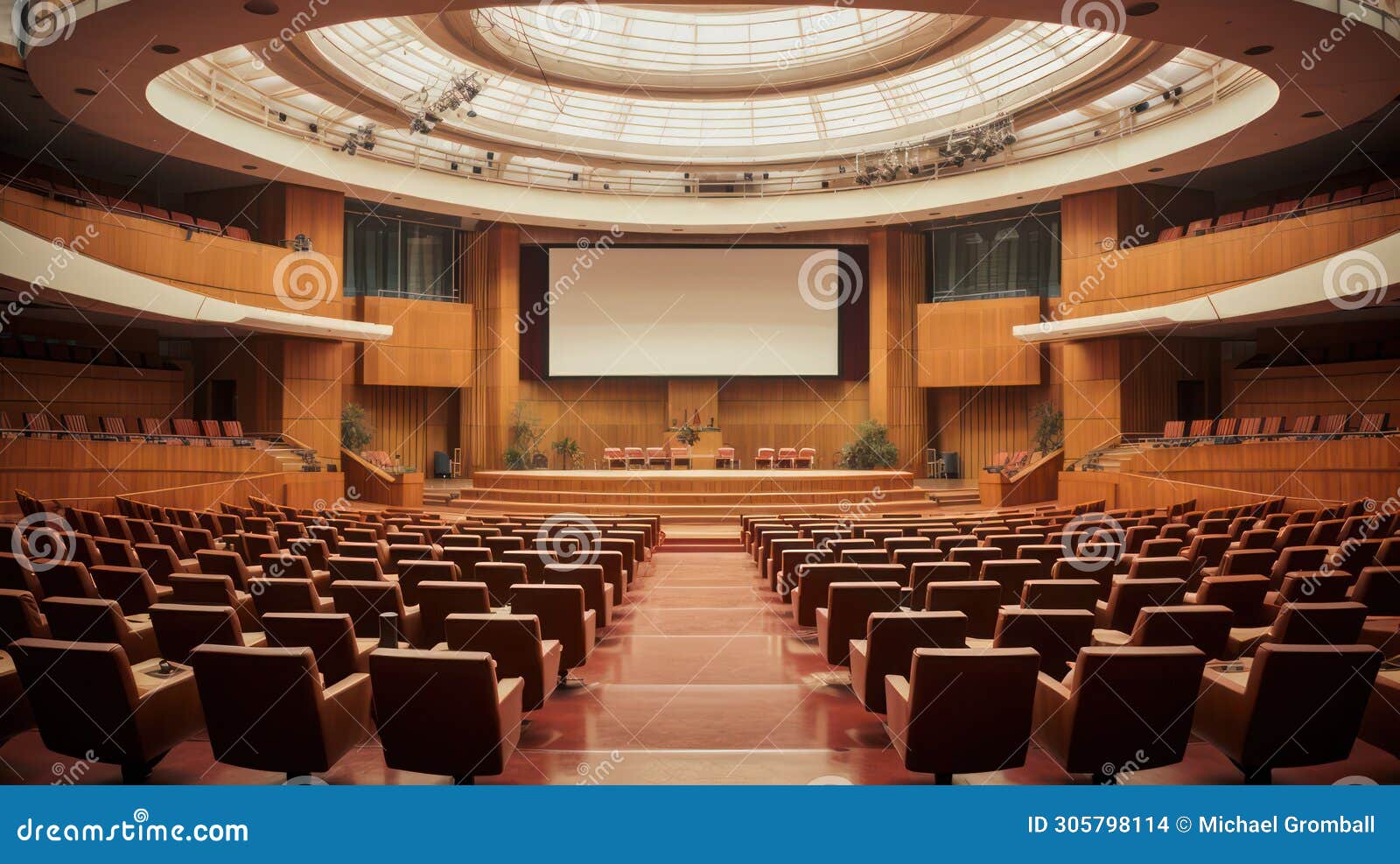 Big Empty Conference Hall Created with Generative AI. Lots of Chairs in ...