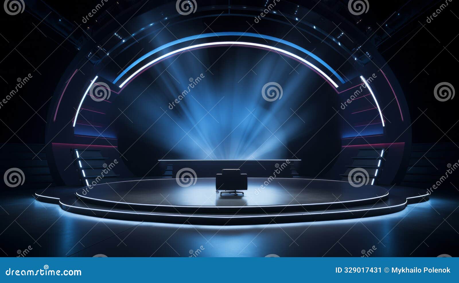 Big Empty Hall for Podcast, Interview or Public TV Show. Neural Network ...