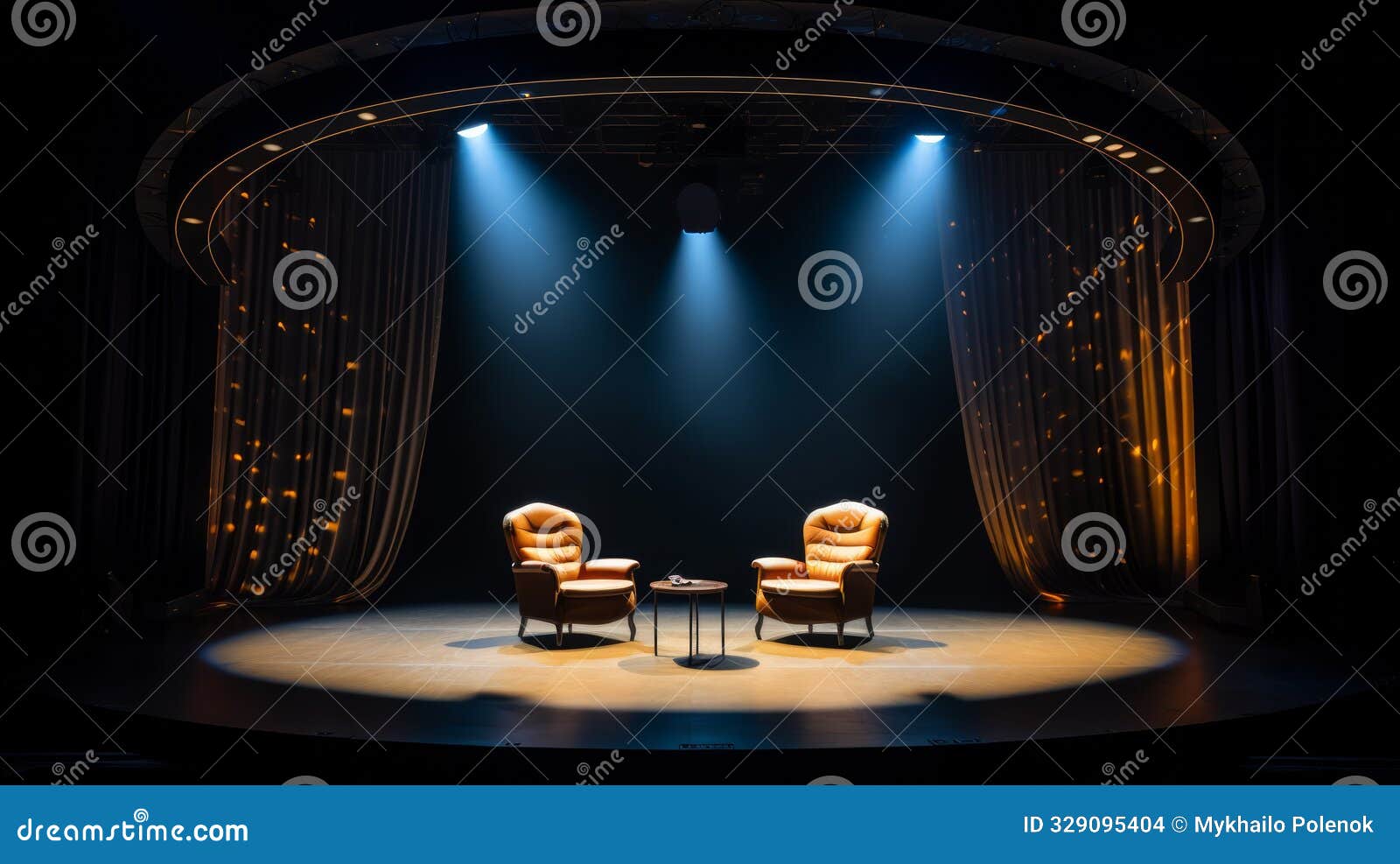 Big Empty Hall for Podcast, Interview or Public TV Show. Neural Network ...