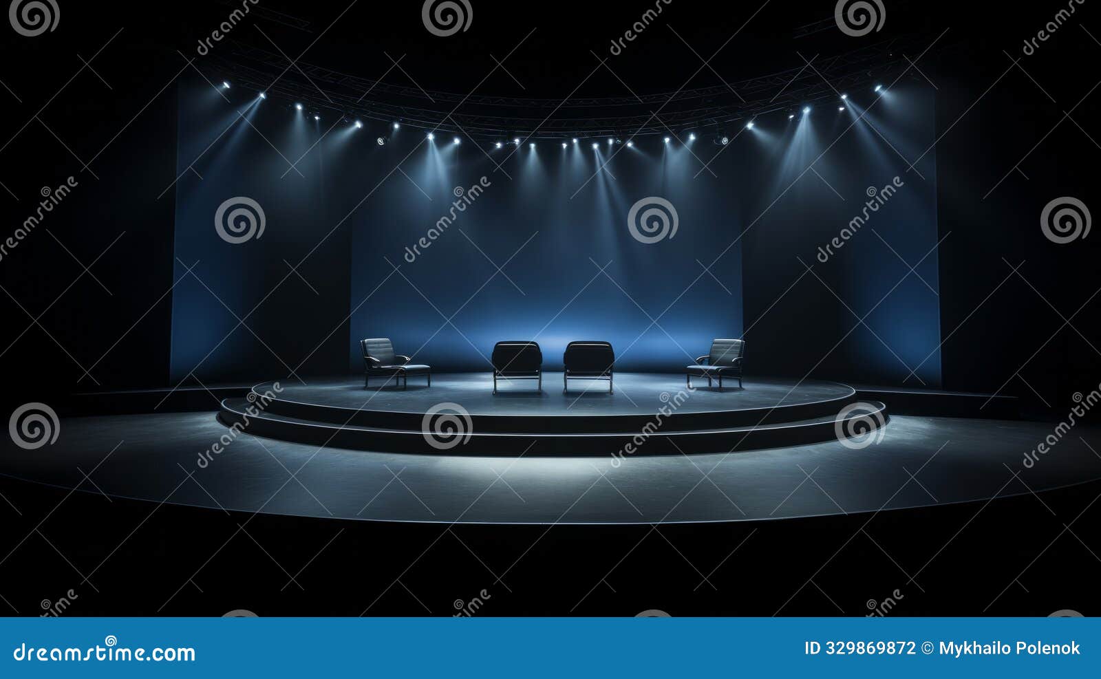 Big Empty Hall for Podcast, Interview or Public TV Show. Neural Network ...