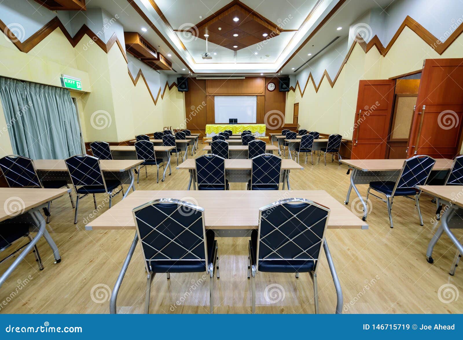 The Big Empty Meeting Room with Many Chair Stock Image - Image of focus ...