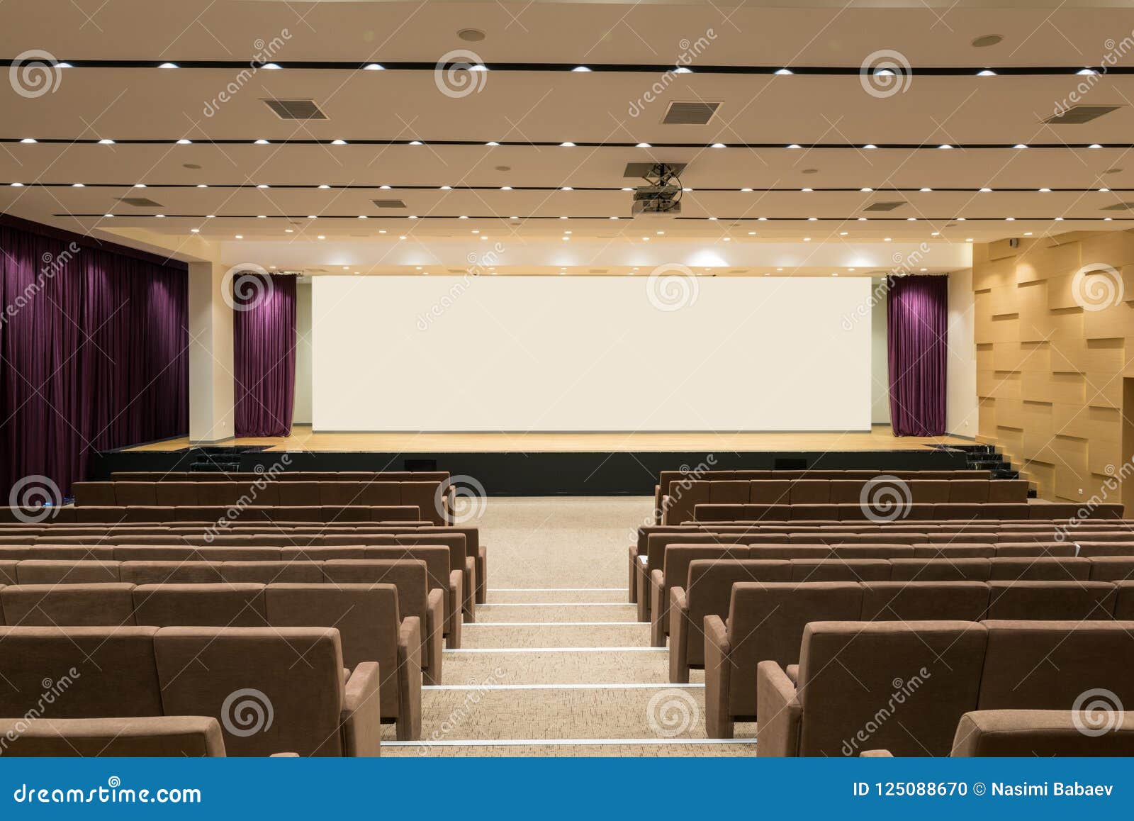 Big Empty Modern Meeting, Conference Hall Stock Photo - Image of ...