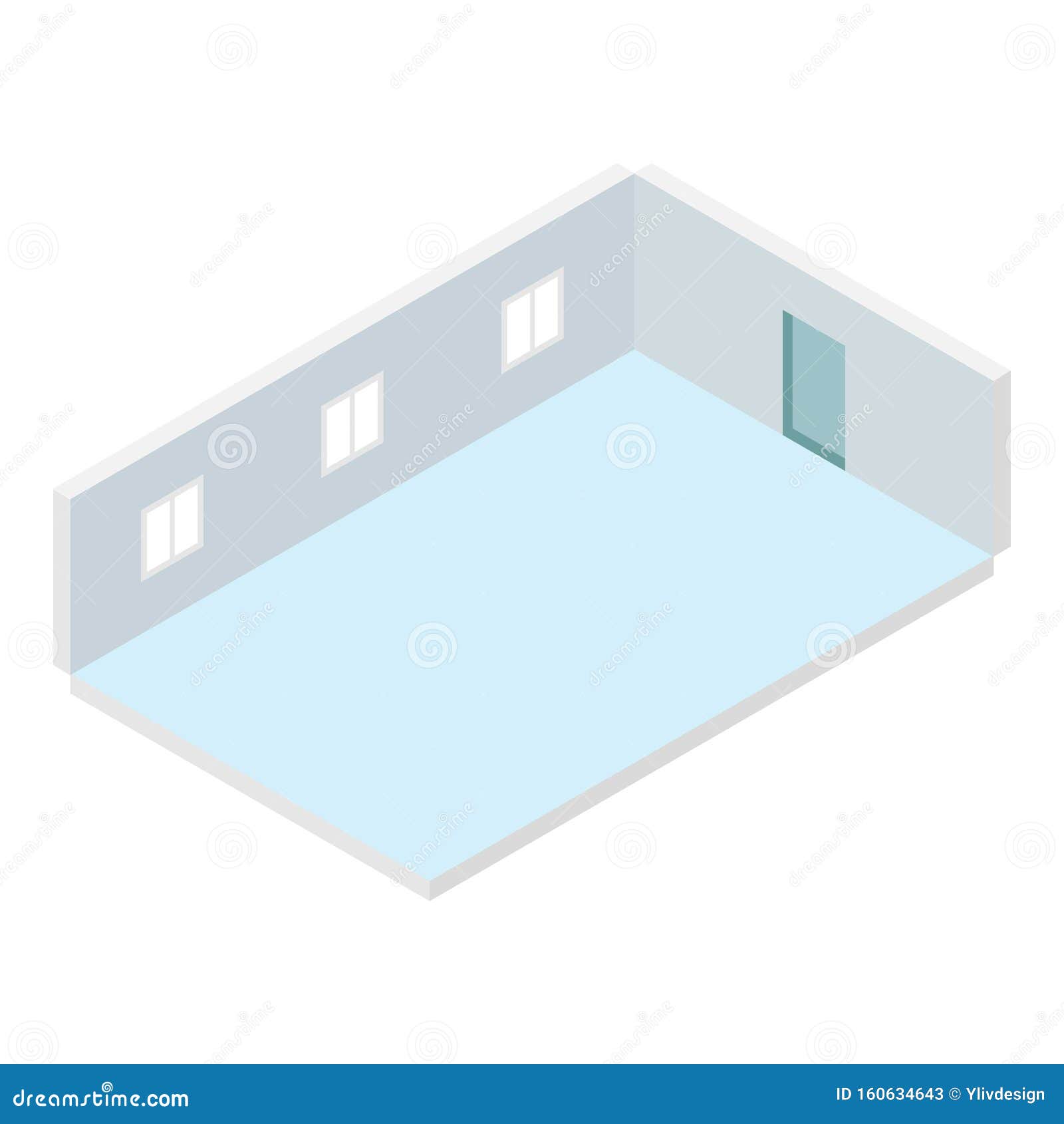 Big Empty Room Icon, Isometric Style Stock Vector - Illustration of ...