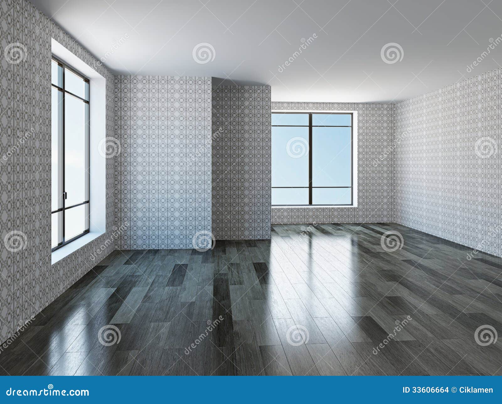 The big empty room stock illustration. Illustration of elegance - 33606664