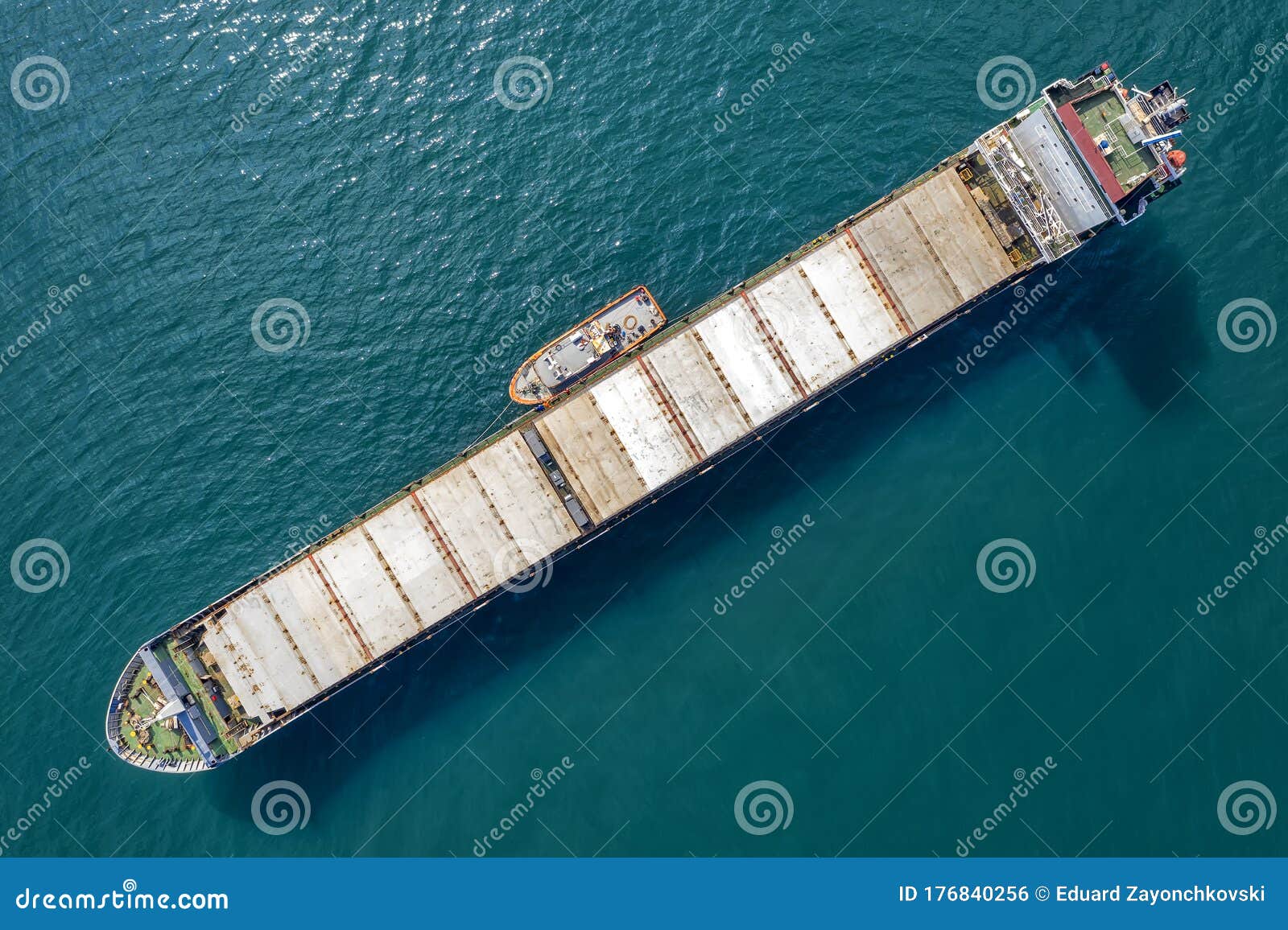 Big empty ship at sea. stock photo. Image of logistics - 176840256