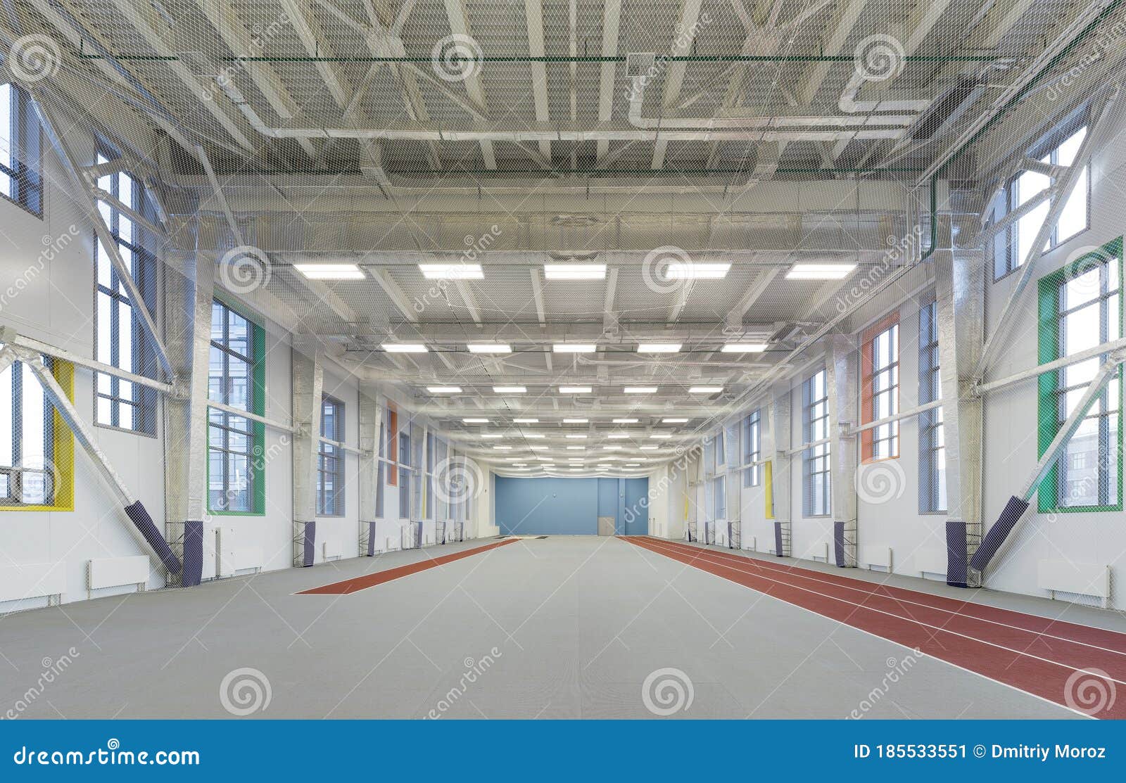 Empty sports hall stock image. Image of running, school - 185533551