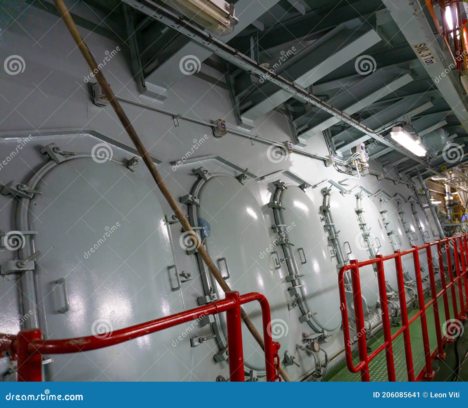 Big Engine Propeller Inside a Merchant Vessel Stock Image - Image of ...