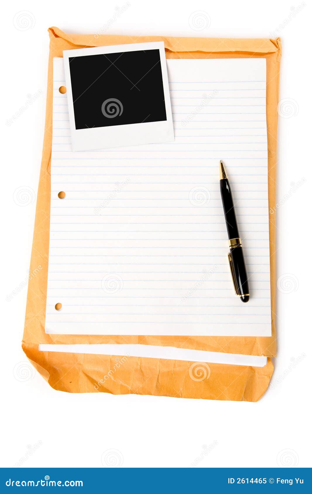 Big envelope and notepaper stock image. Image of supply - 2614465