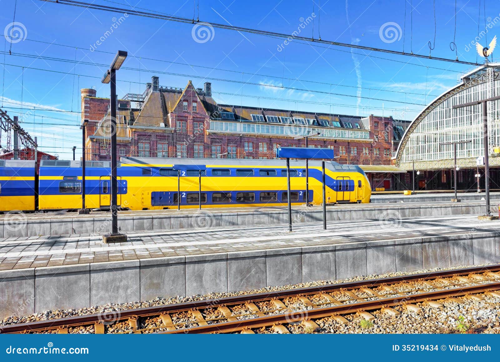 The Big European Railways Stations. Stock Photo - Image of platform ...