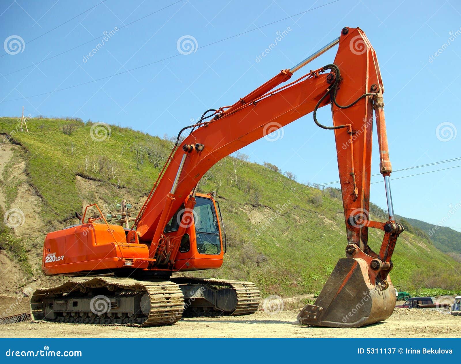 The Big excavator. stock image. Image of load, cargo, excavator - 5311137