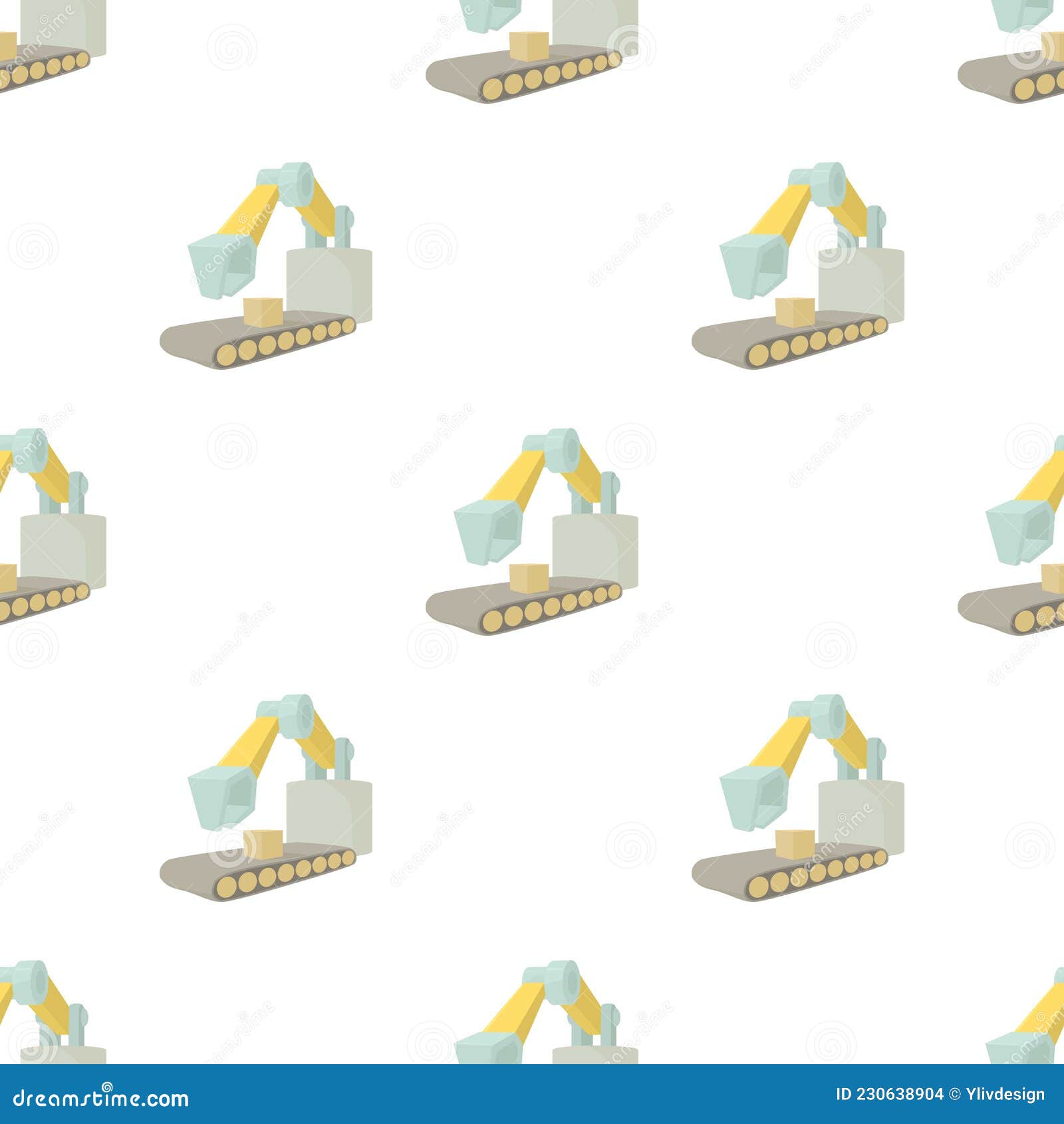 Big Excavator Pattern Seamless Vector Stock Vector - Illustration of ...