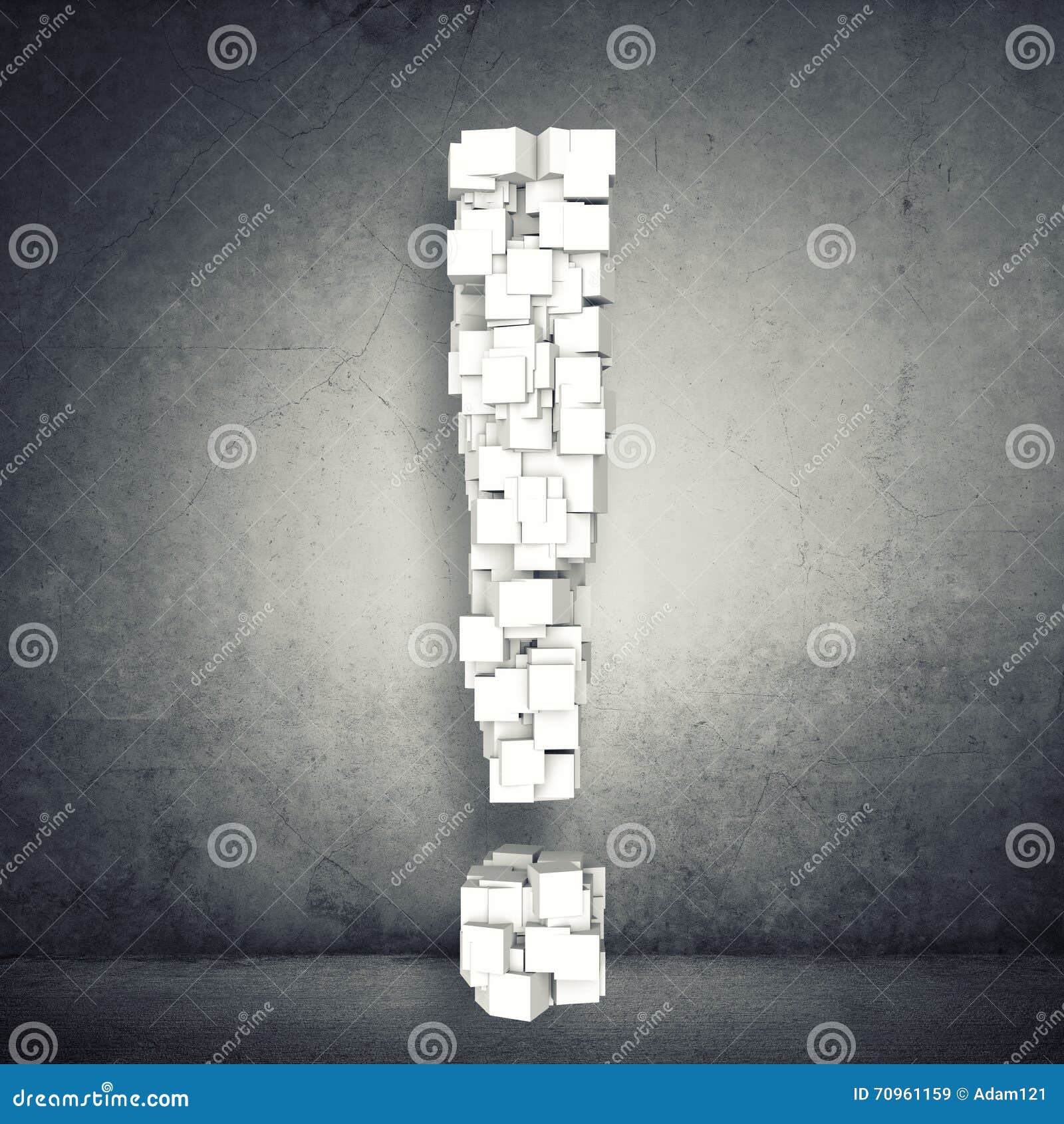 Big Exclamation Mark, 3d Rendering Stock Image - Image of indoors ...