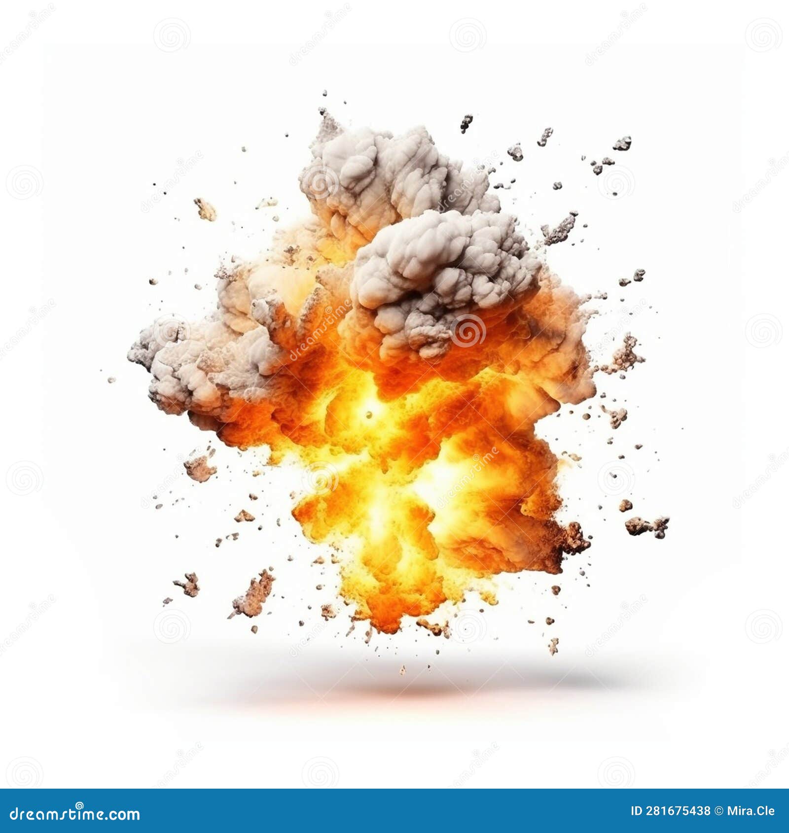 Big Explosion Effect Isolated on White Background, Created with ...