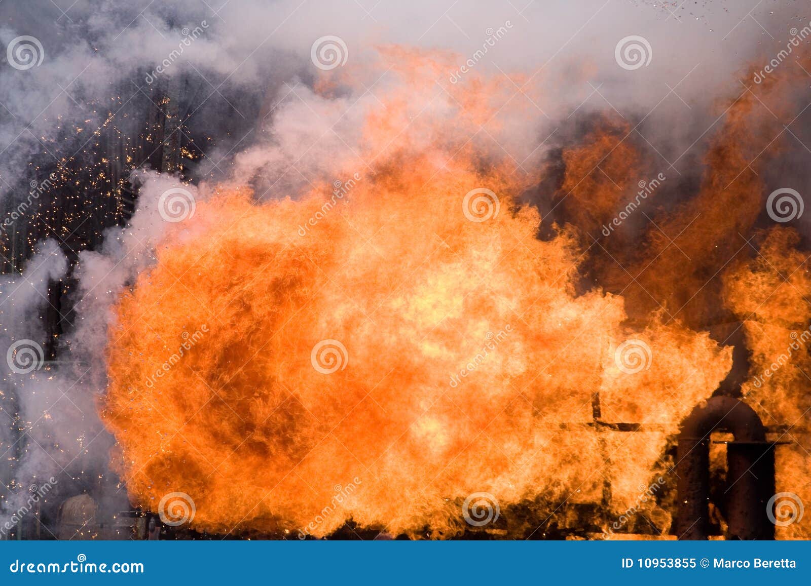Big Explosion in a Industry Plant Stock Image - Image of plant, problem ...