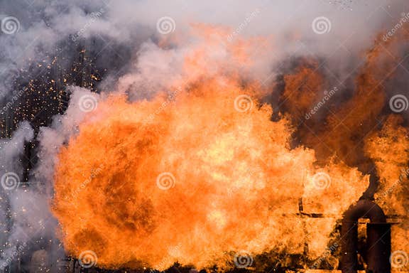 Big Explosion in a Industry Plant Stock Image - Image of plant, problem ...