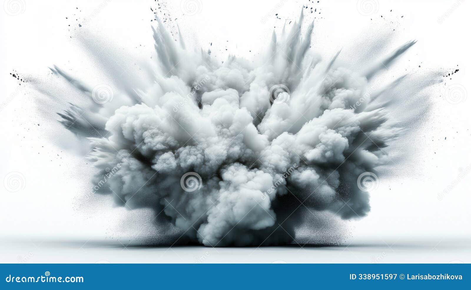 Big Explosion on White Background. a Large, White Cloud of Smoke or ...