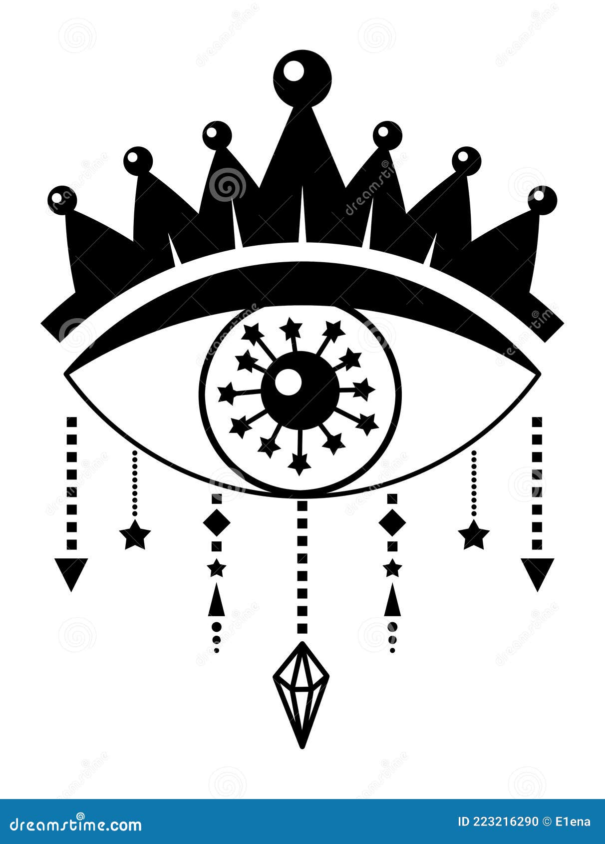 Big eye with a crown. stock illustration. Illustration of creative ...