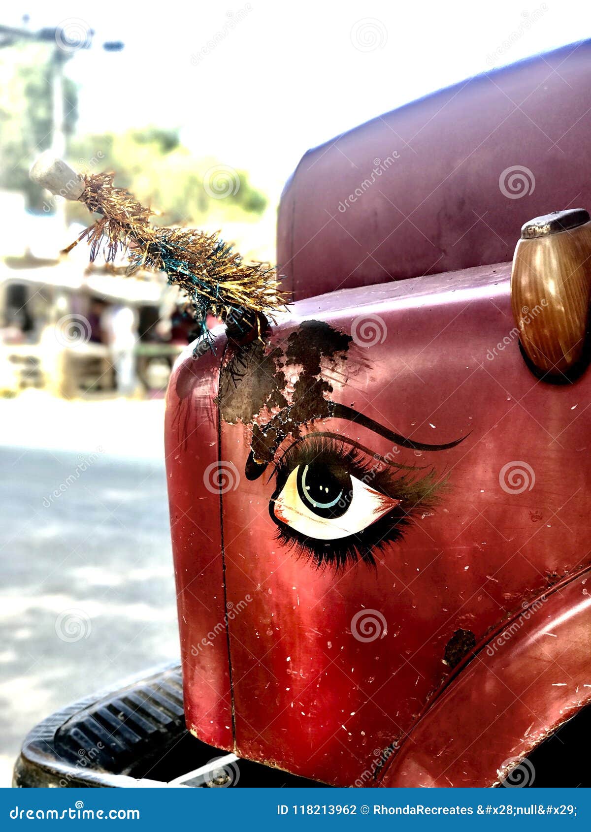 A big eye on a truck stock photo. Image of painted, lashes - 118213962