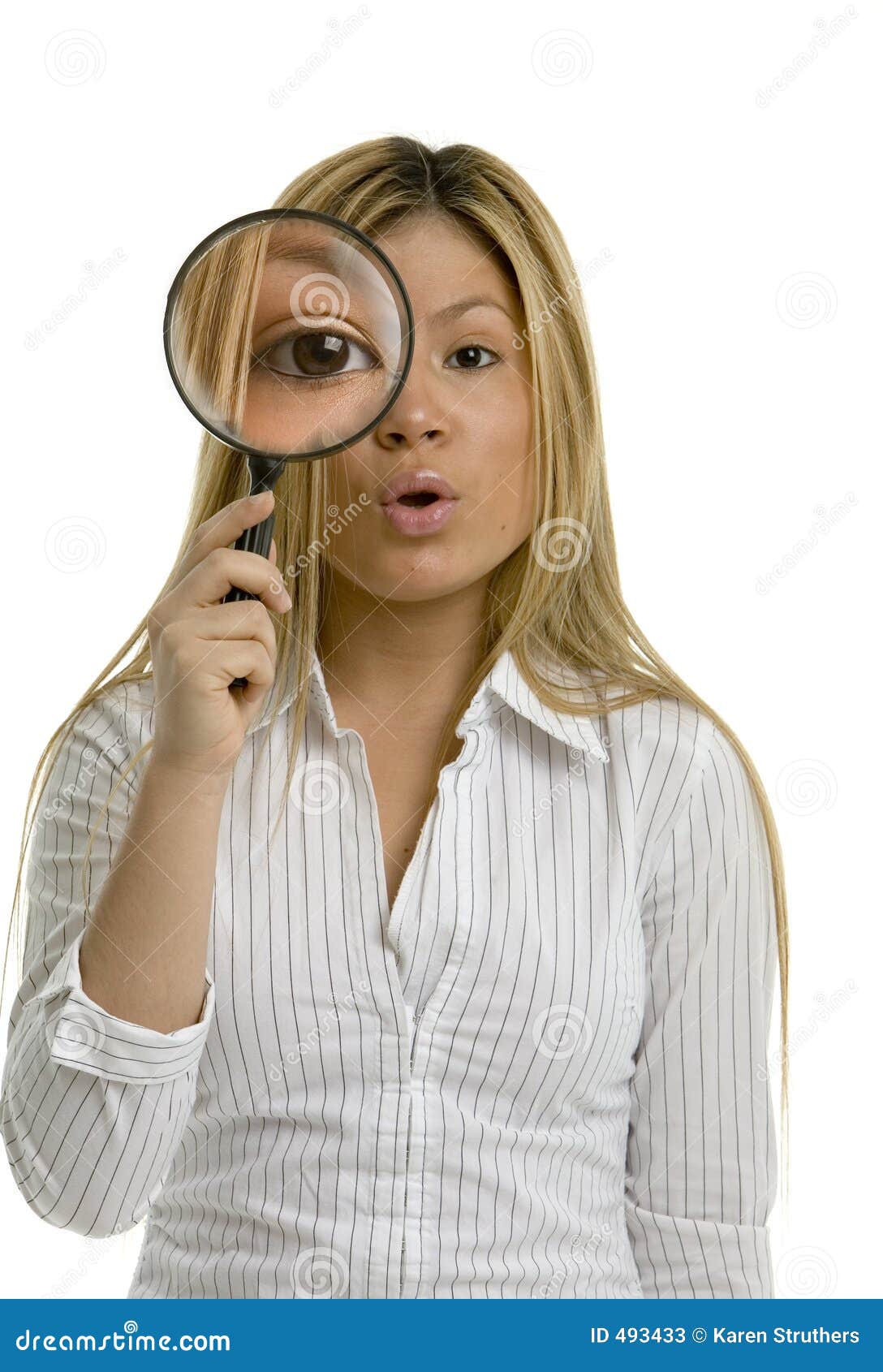 Big eyed girl stock image. Image of intelligent, management - 493433