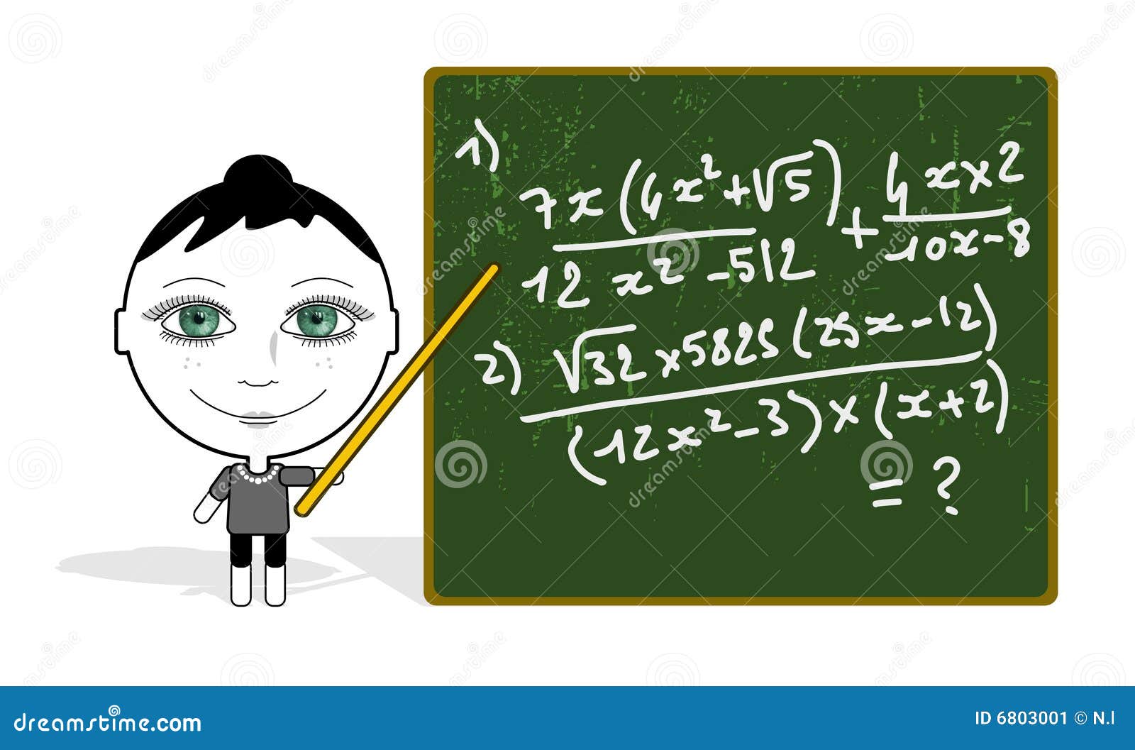 Big eyes maths teacher stock vector. Illustration of numbers - 6803001