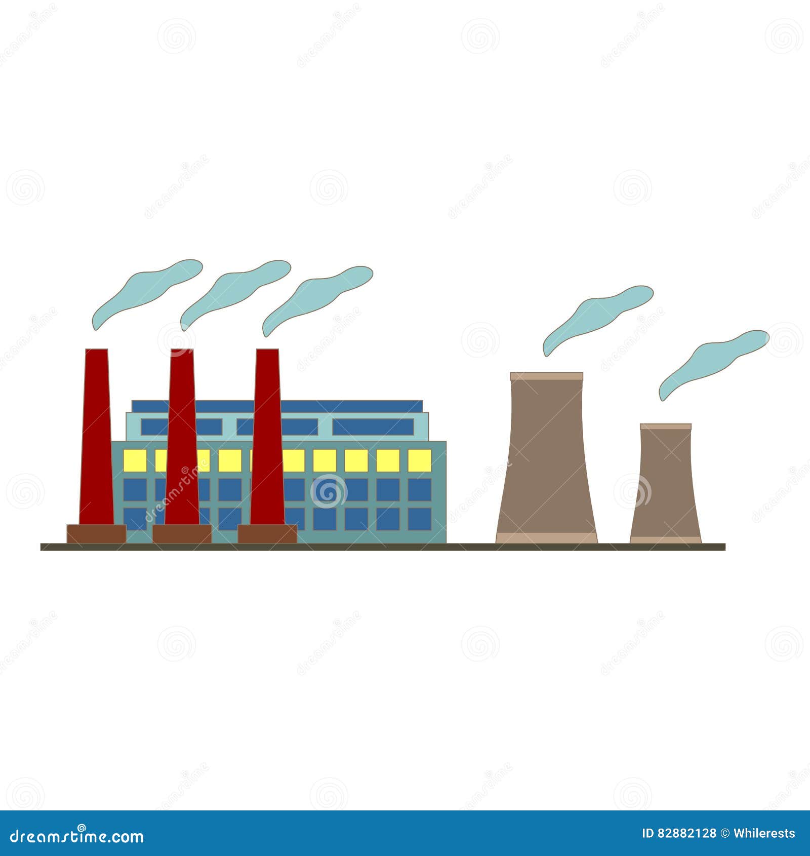 Big Factory Icon in Flat Style Design. Vector Stock Vector ...