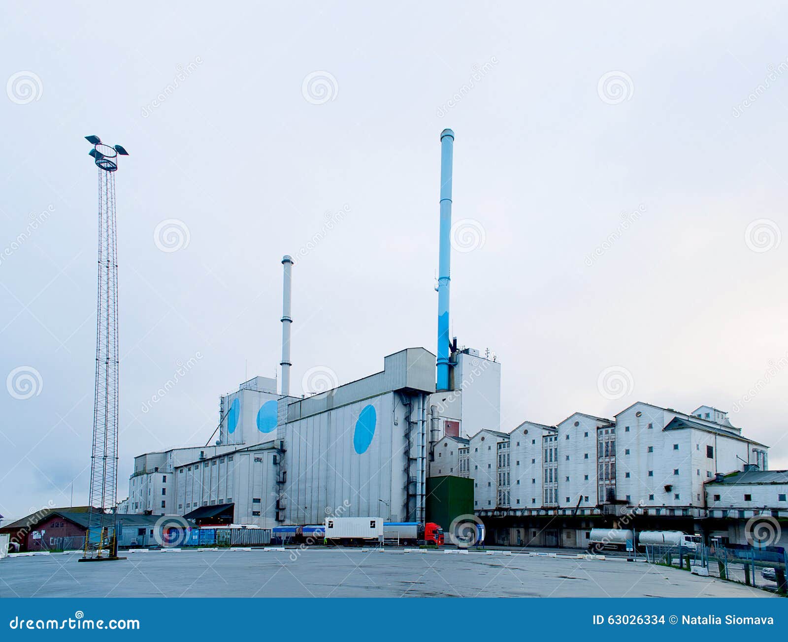Big Factory with Pipes. Aarhus, Denmark Stock Photo - Image of ...